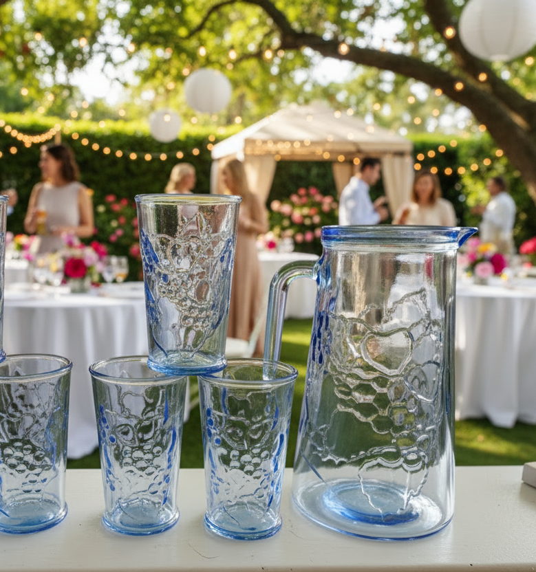 Harvest Grape Icey Blue Pitcher and Tumbler Set – Dark Deco